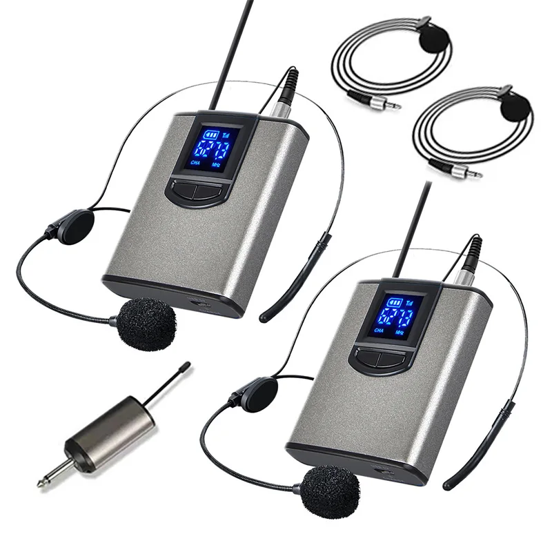 UHF-Speech-Wireless-Microphone-Lapel-Headset-Mini-Portable-Receiver ...