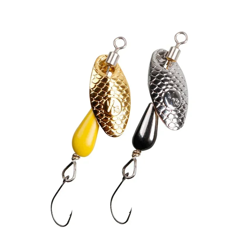 2Pcs Spinner Spoon Metal Bait Fishing Lure 5.5cm/2.8g Sequins Long Shot ...