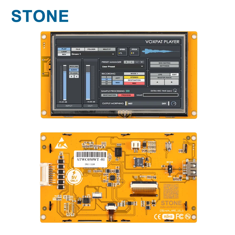 Stone 5.0 Inch Hmi Tft Lcd Display Module With Embedded System+program ...