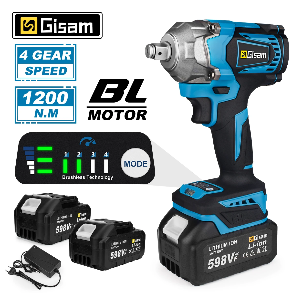 Brushless-Electric-Impact-Wrench-1200-N-M-Torque-chave-de-fenda-sem-fio ...