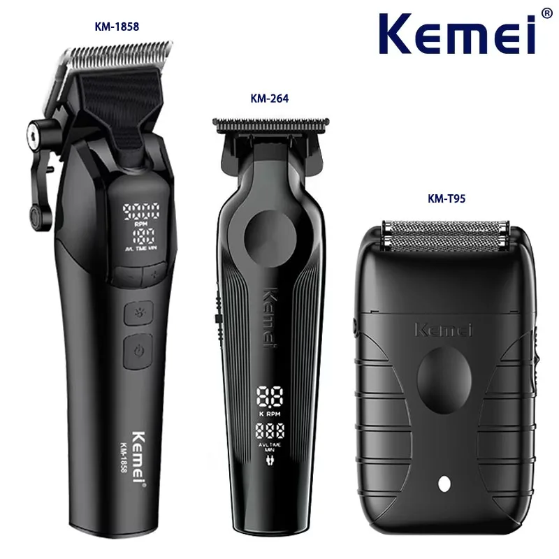 Kemei-KM-1858-9000RPM-10W-Hair-Clipper-KM-264-Rechargeable-Electric ...