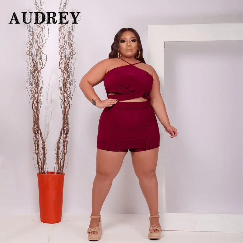 Plus size roupas femininas conjunto de duas peças sexy sem costas ...