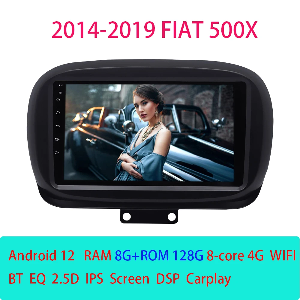 9-Inch-For-Fiat-500X-2014-2019-Car-Radio-Stereo-8-Core-Android-12-GPS ...