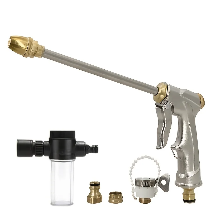 Metal-Foam-Car-Washing-Water-Gun-And-GarDen-Hose-For-Shower-Pure-Copper ...