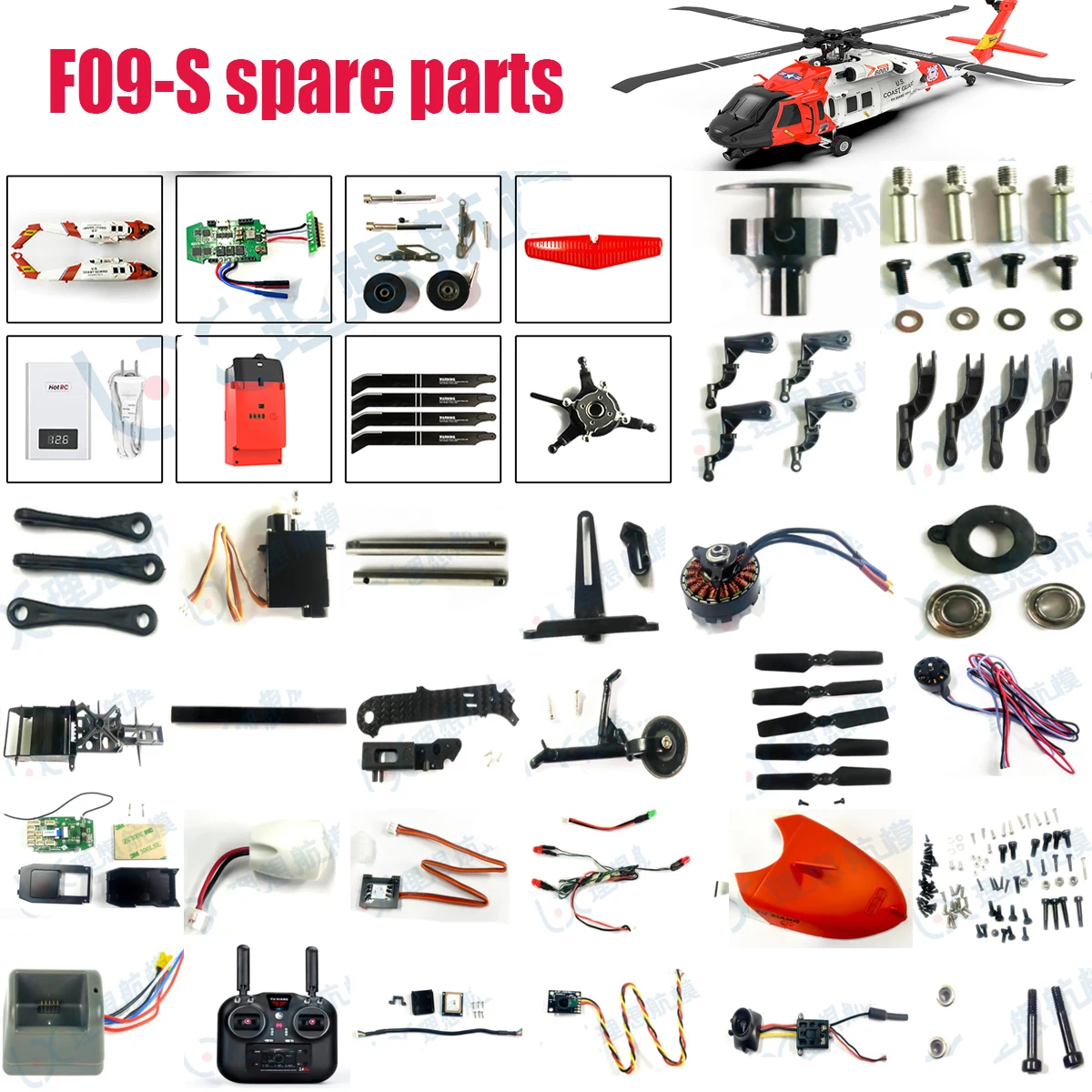 YXZNRC-F09-F09S-F09-S-Helicopter-UH60-Black-Hawk-Accessories-Body ...