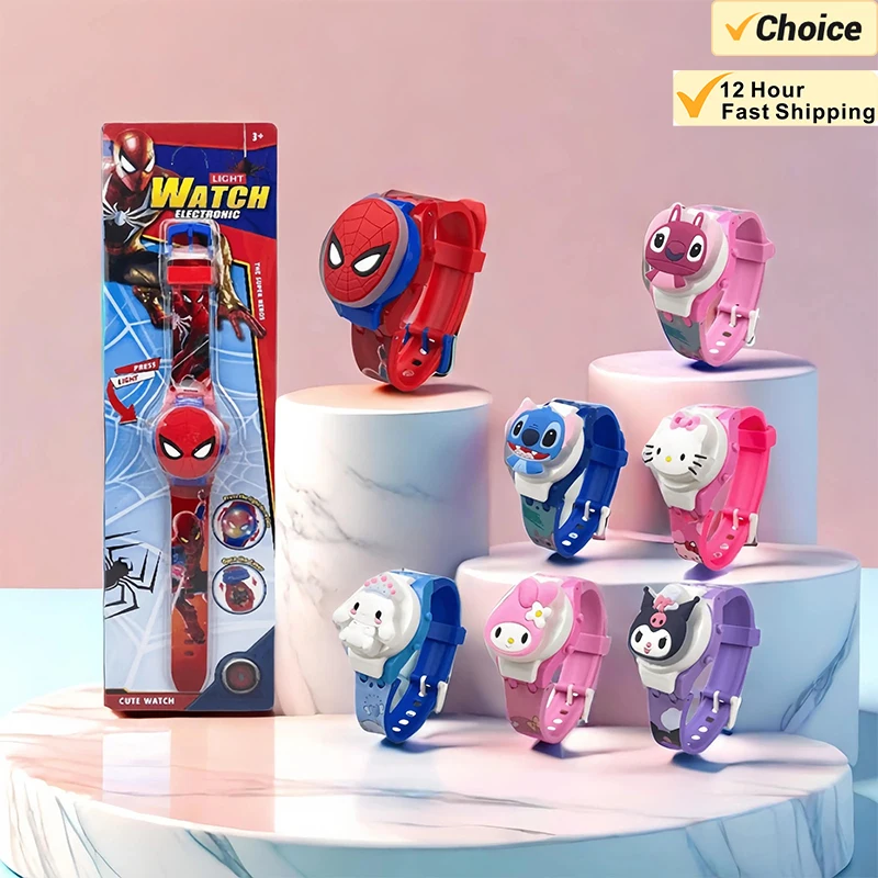 New Spiderman Kids Watches For Boys Cartoon Hello Kitty Stitch Children ...