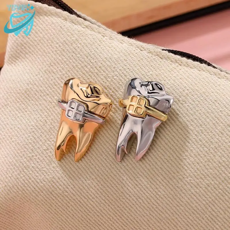 1PC-Gold-Silver-Plated-Medical-Delicate-Teeth-Badge-Lapel-Pins-Metal ...