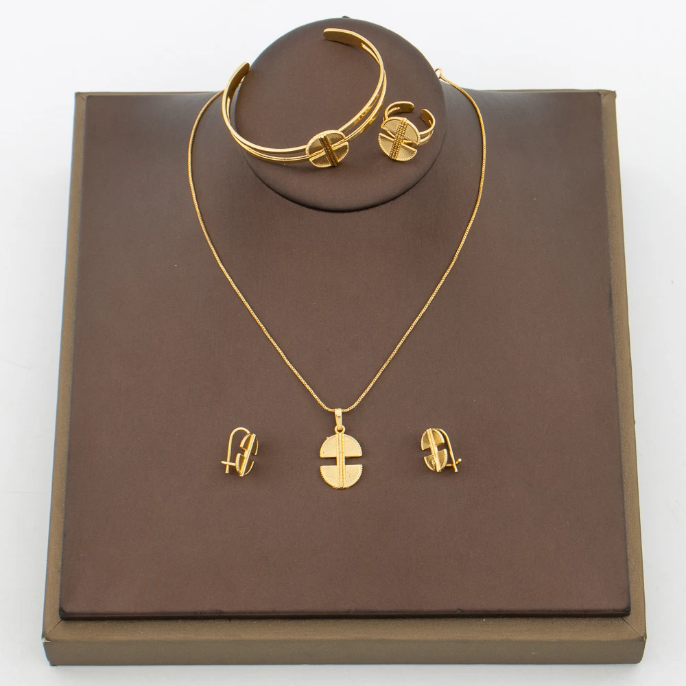 Baby-Girls-Jewelry-Set-for-Party-Copper-Gold-Color-Necklace-and-Hoop ...