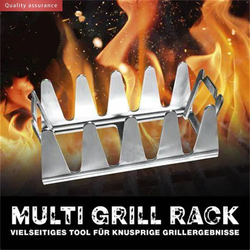 Practical-BBQ-Rib-Rack-Multi-Grill-Rack-Stainless-Steel-Roasting-Rack ...