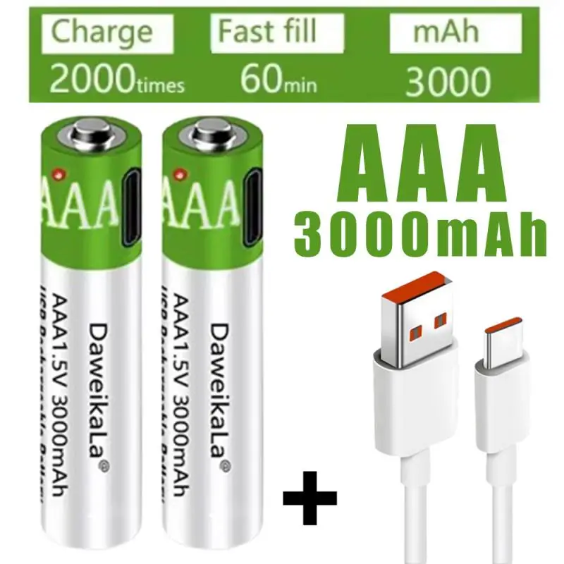 USB-AAA-Rechargeable-Batteries-1-5V-3000mAh-li-ion-battery-for-remote ...