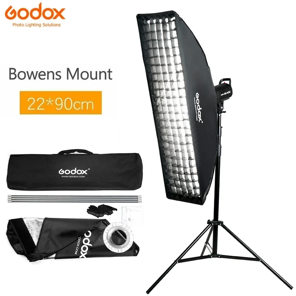Godox 22x90cm Softbox 9 "x 35" rejilla de panal Rectangular portátil ...