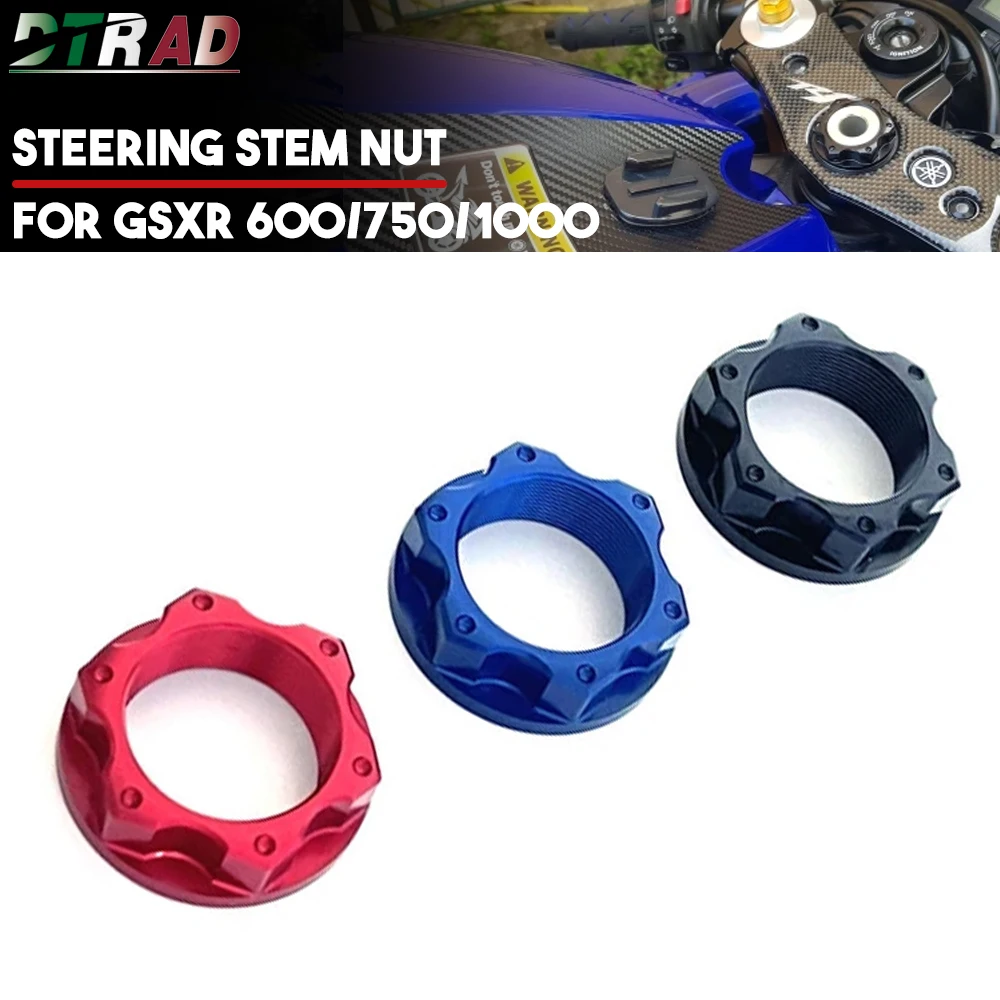 Motorcycle M28*1.0 CNC TOP YOKE Center Streering Stem Nut Kits For ...