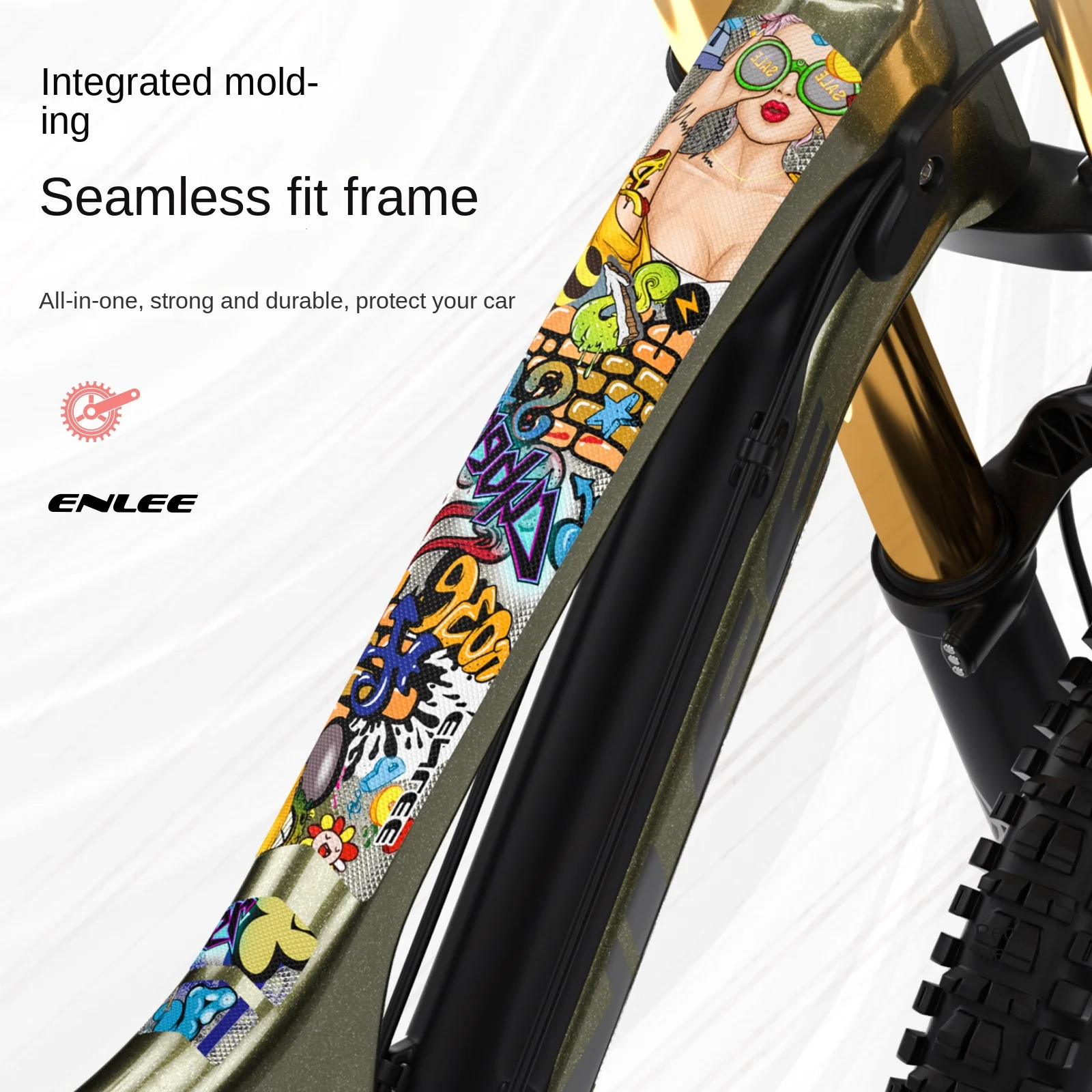 ENLEE Bike Protection Film Mountain Bike 3M Stickers Frame Color Change ...