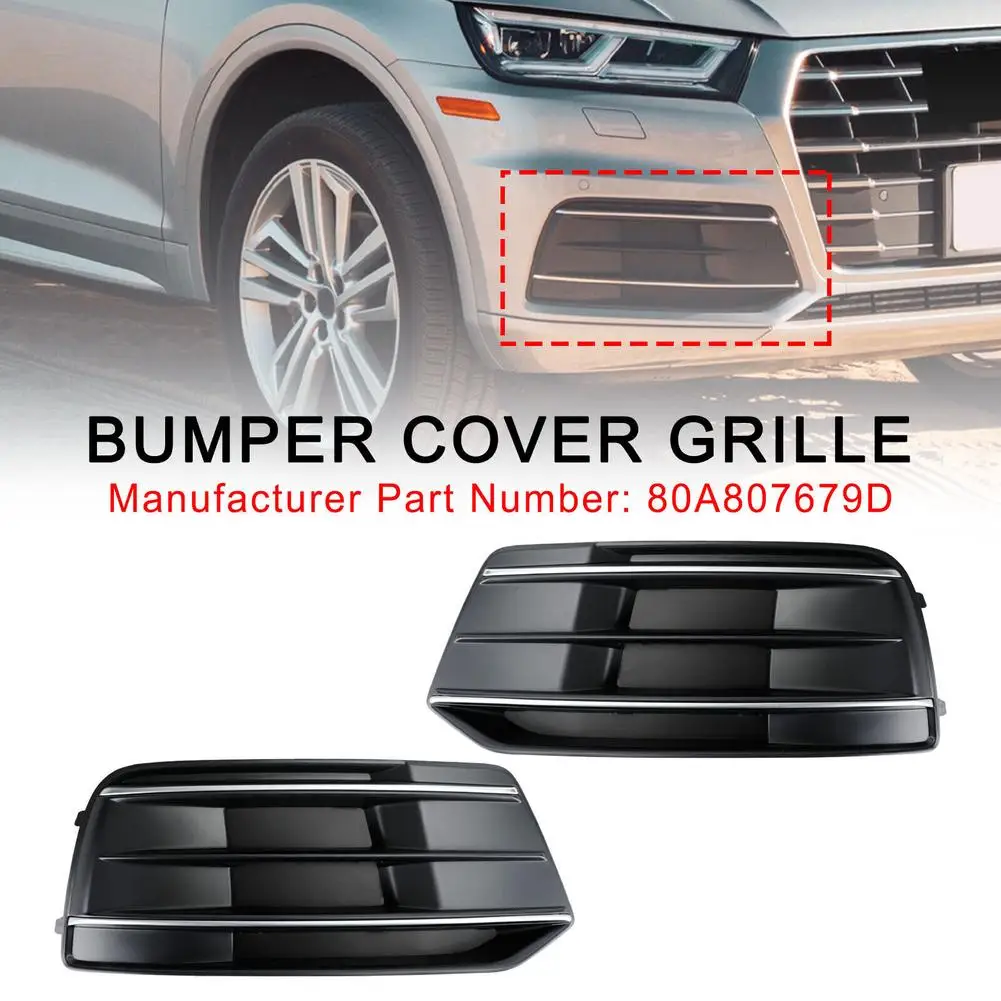 1-Pair-Car-Front-Bumper-Cover-Lower-Grille-Bezel-Insert-Fog-Lamp-Frame ...
