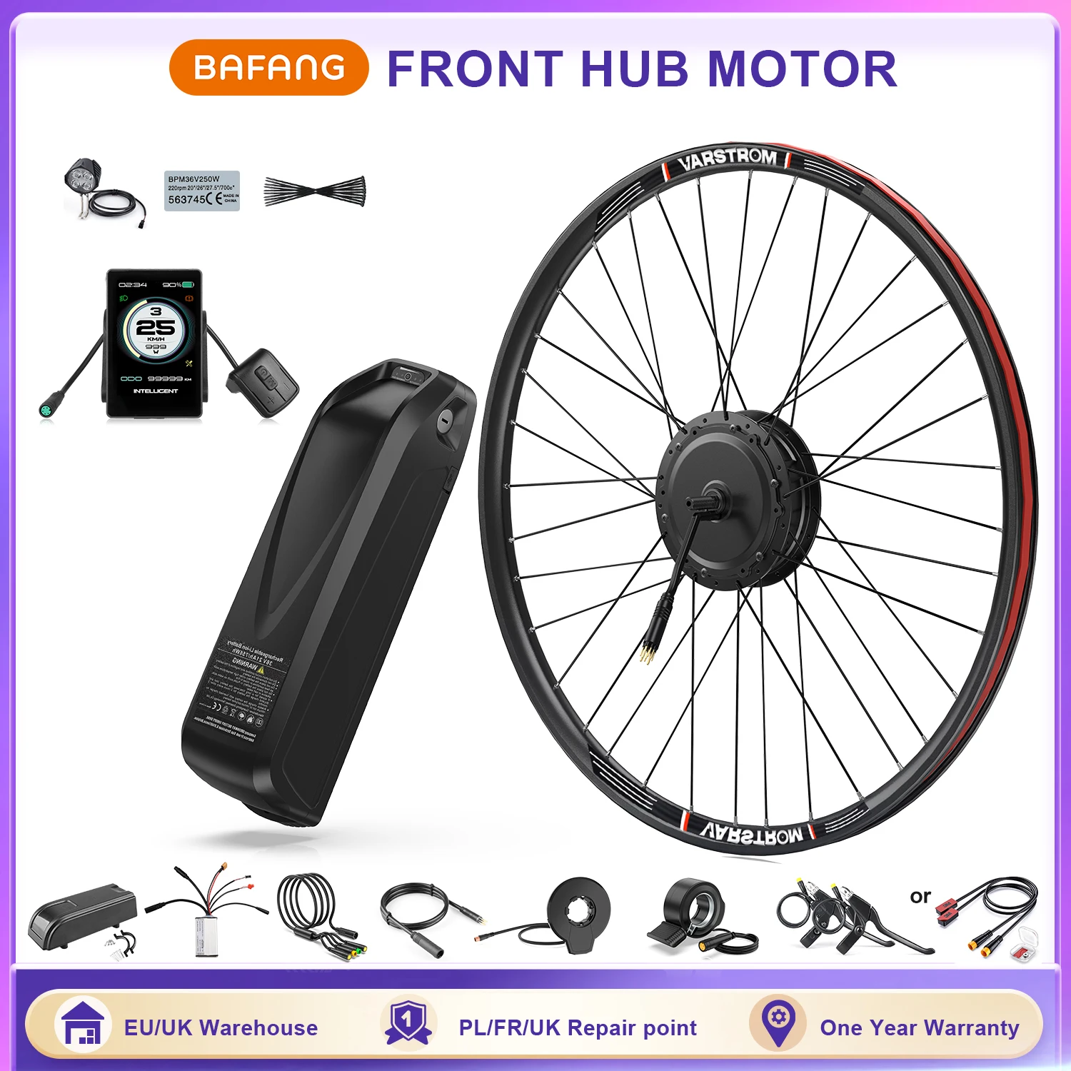 BAFANG-Front-Hub-Motor-Conversation-Kits-48V-500W-Wheel-Motor-Kit-With ...