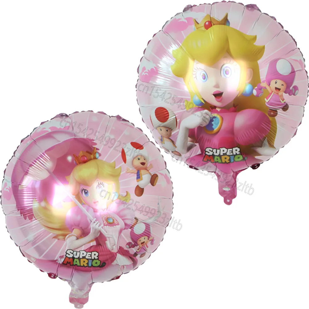 Globos redondos de aluminio con forma de Mario Bro, princesa Peach ...