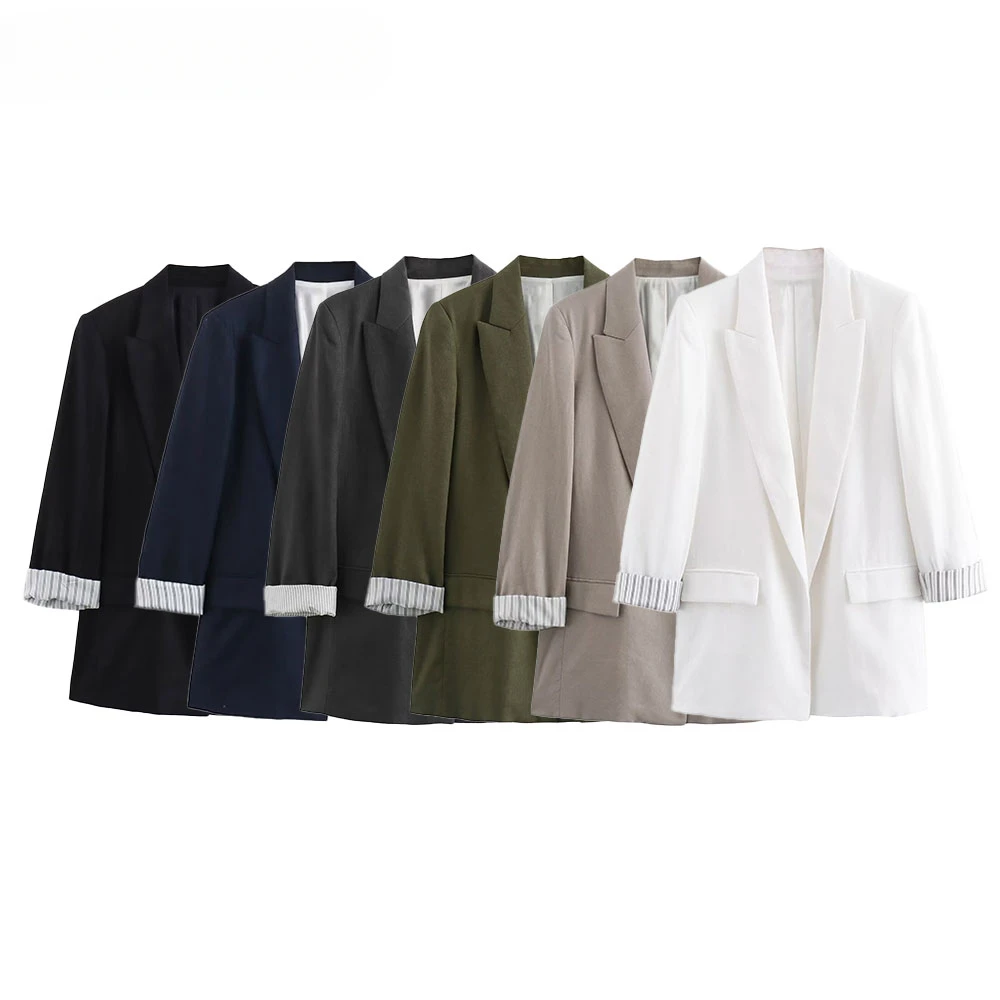 ASDS-Women-Fashion-Solid-Linen-Blazer-Notched-Collar-Long-Roll-up ...