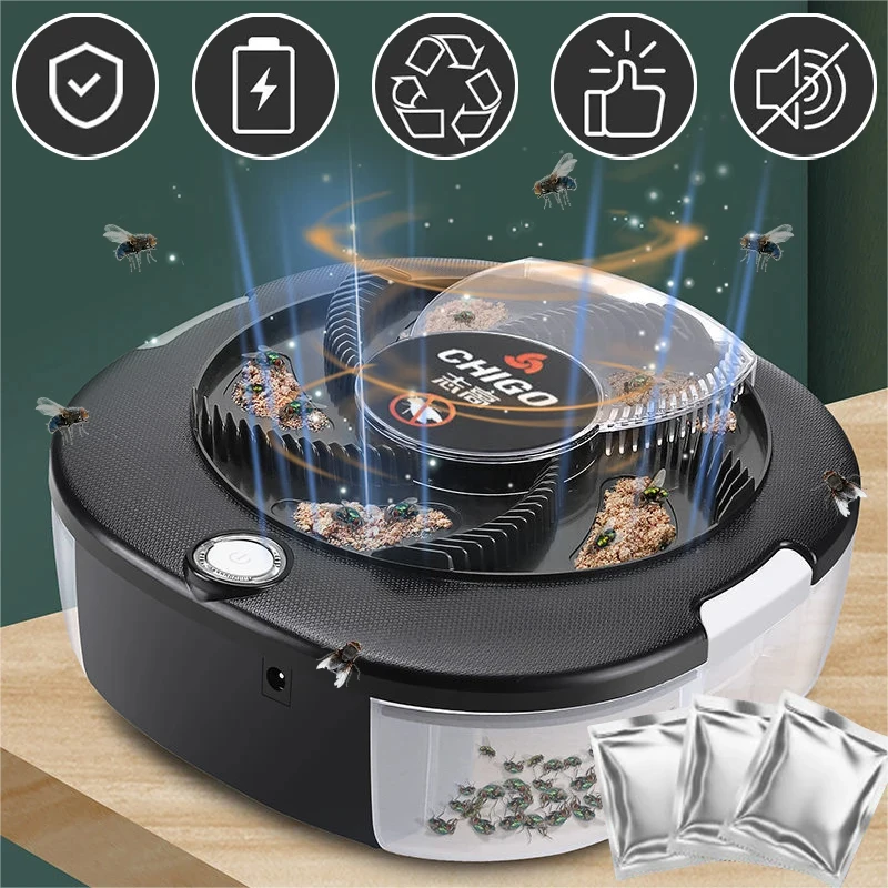 Automatic-Fly-Catcher-USB-Rechargeable-Plug-In-1200mAh-Electric-Fly ...