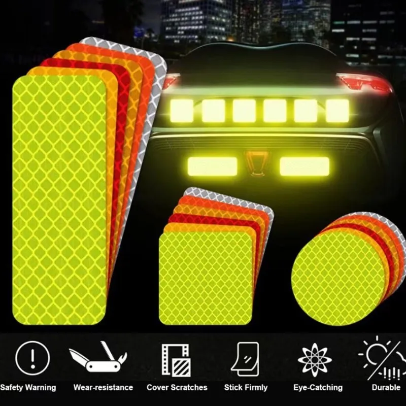 10PCS-Car-Bumper-Reflective-Stickers-Reflective-Warning-Strip-Tape ...