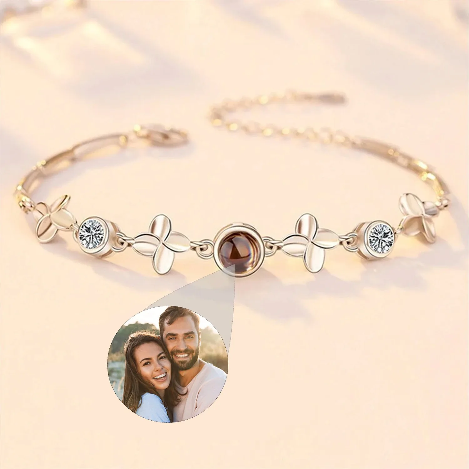 Quatro-folhas-trevo-pulseiras-para-mulheres-personalizado-foto-proje-o ...