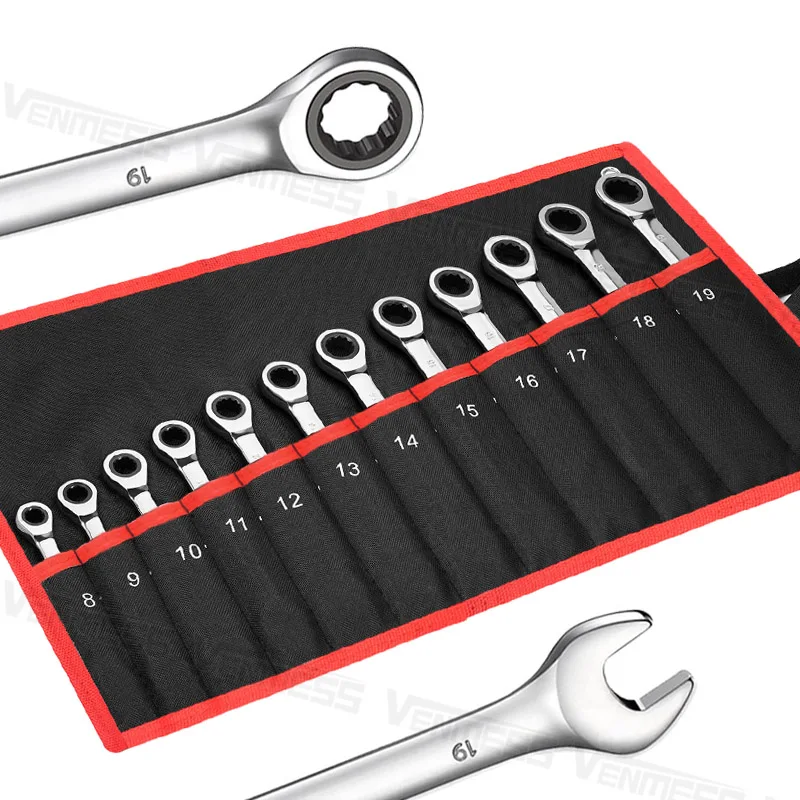 Ratcheting Wrench Set, Standard Metric Combination Ratchet Wrenches Set ...
