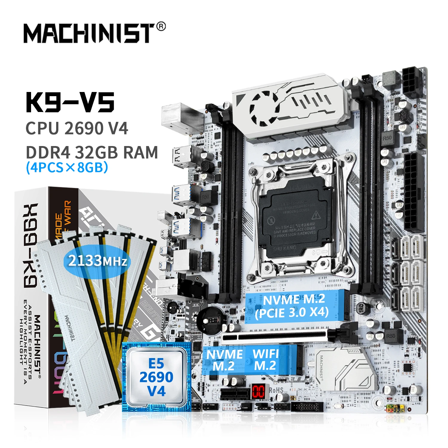 MACHINIST-X99-K9-V2-Motherboard-Combo-Kit-Xeon-E5-2690-V4-CPU-LGA2011-3 ...