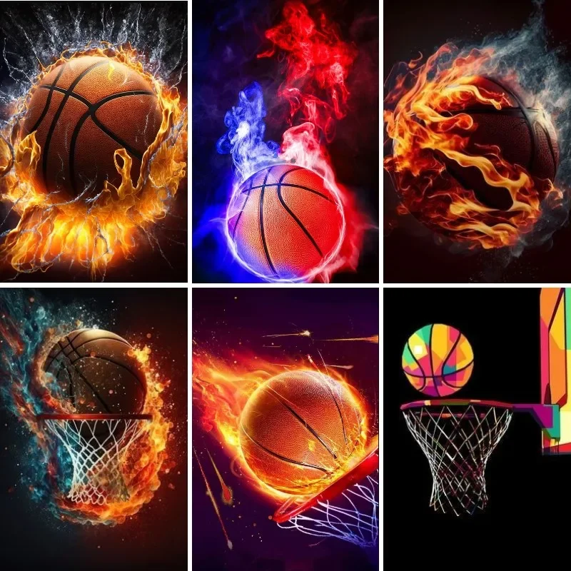 DIY-5D-Diamond-Painting-By-Numbers-Kits-Flame-Basketball-Diamond-Art ...
