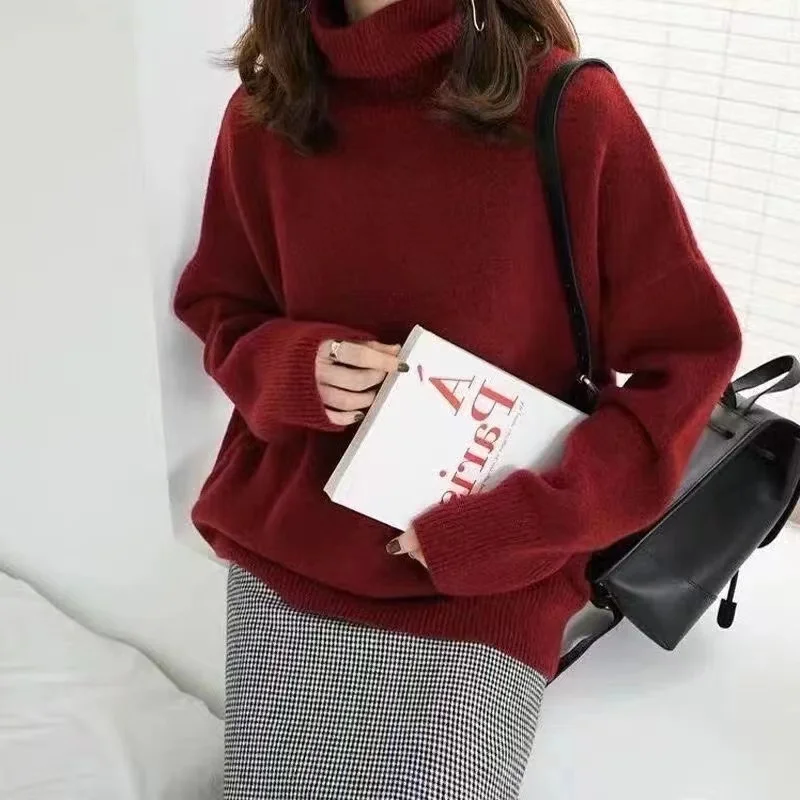 Solid-Color-Causal-Women-Sweater-Streetwear-Winter-Long-Sleeves-Korean ...