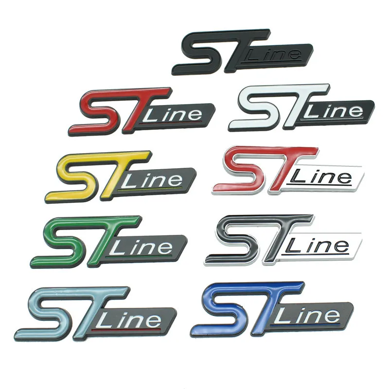 Shop Generic Metal ST Line Logo Car Front Grill Trunk Emblem For Ford ...