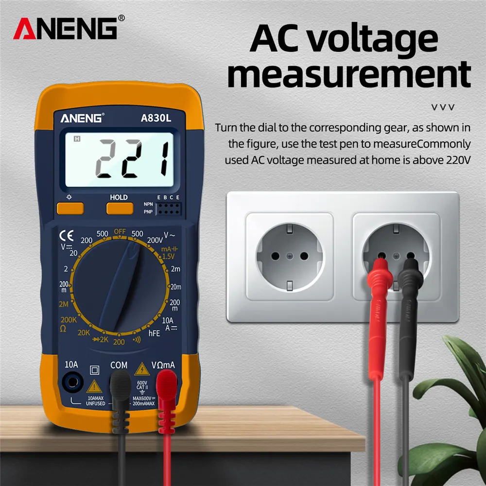 A830L-Digital-Multimeter-DC-AC-Voltage-Resistance-Diode-Multitester-LCD ...