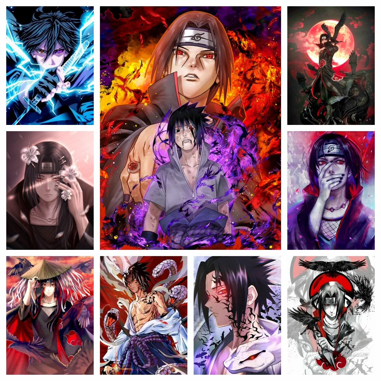 Uchiha Itachi 5D DIY Diamond Painting Mosaic Naruto Cartoon Art Cross ...