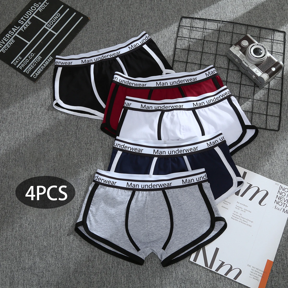 4Pcs-Men-s-Underwear-Cotton-BoxerShorts-Male-Breathable-Mid-Waist ...