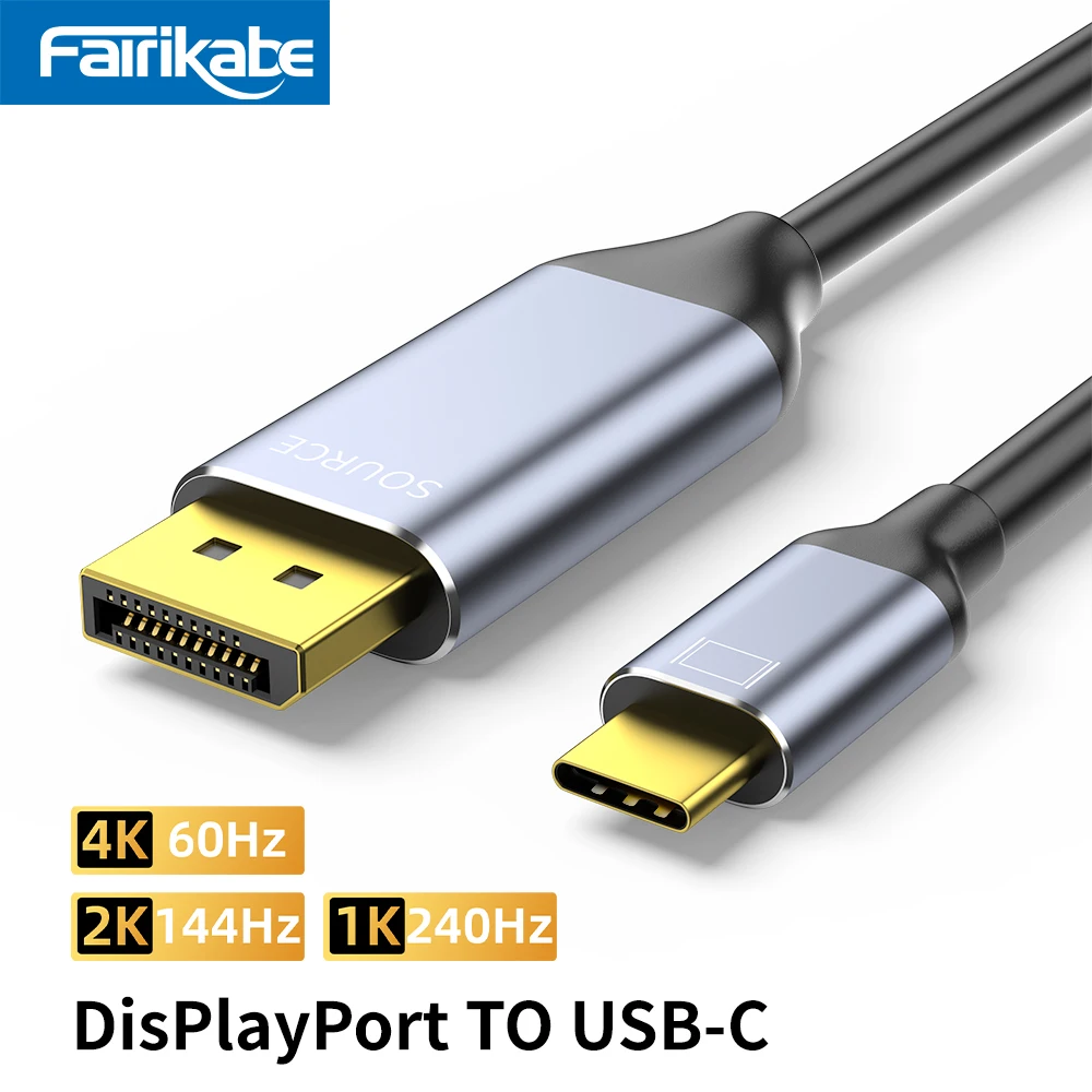Fairikabe Displayport To USB C Cable 6Ft 4K@60Hz DP To Type C Adapter ...