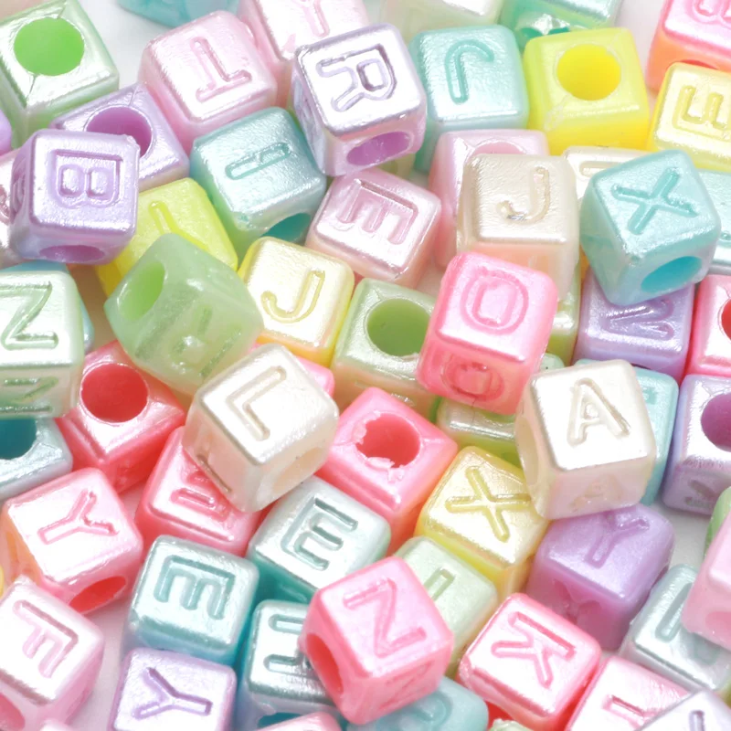 50pcs-6mm-Macaron-Color-Letter-Beads-Square-Acrylic-Spacer-Alphabet ...