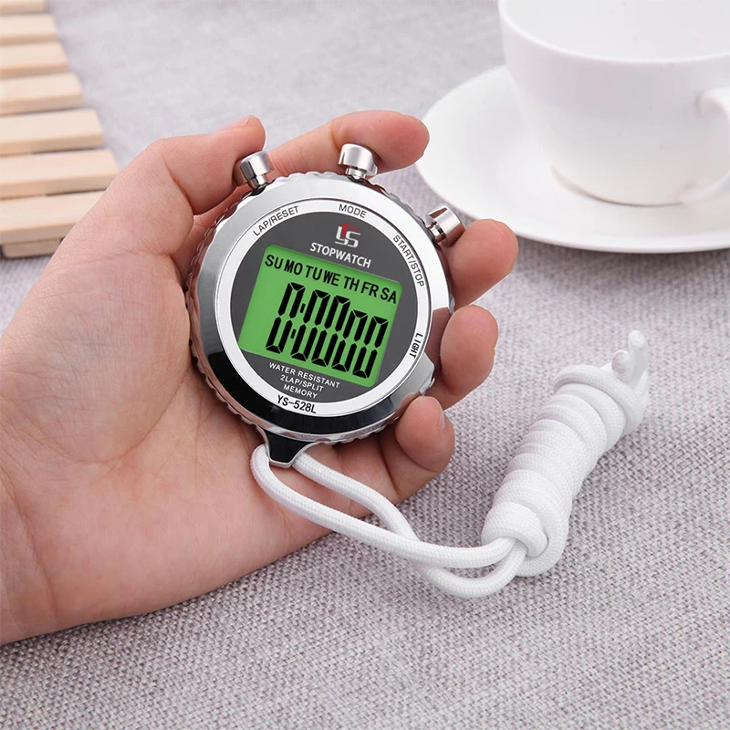 Metal Digital Timer Sports Stopwatch Water Resistant Memory Counter ...