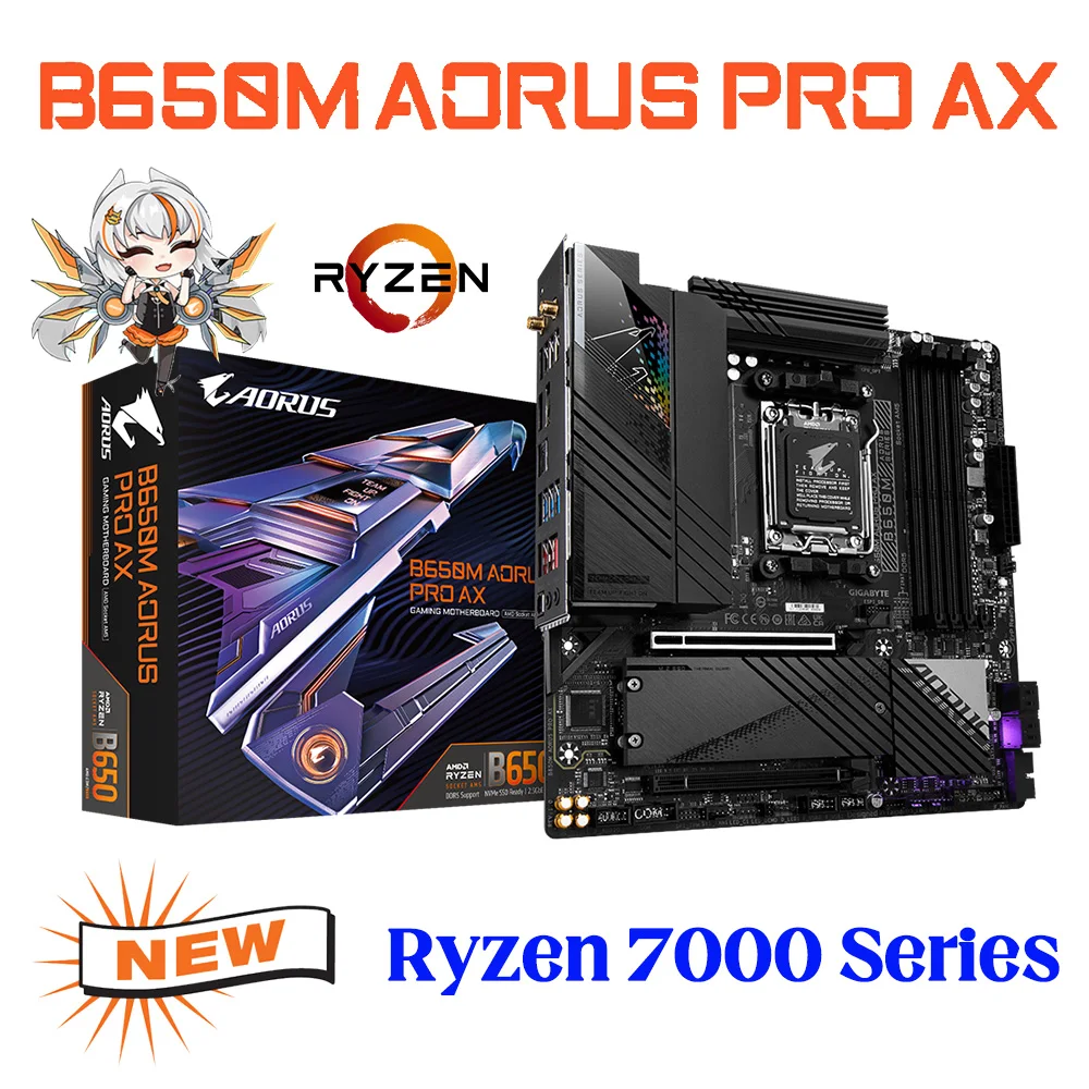 Amd B650 Socket Am5 Gigabyte B650m Aorus Pro Ax Motheboard With Amd ...