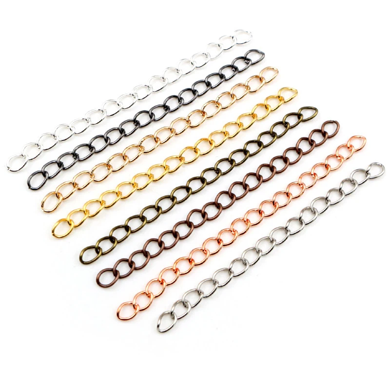 50pcs/lot 50mm 70mm 5x4mm Necklace Extension Chain Bulk Bracelet ...