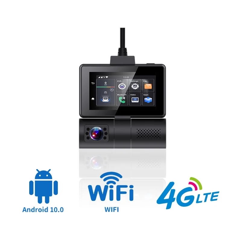G5 front and IR inside cam 4g mini dash camera 3inch touch screen wifi ...