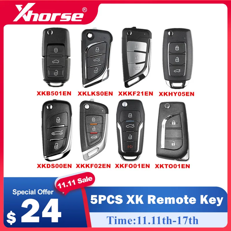 5PCS-LOT-Xhorse-XK-Wire-Remote-Key-XKB501EN-XKLKS0EN-XKKF21EN-XKHY05EN ...