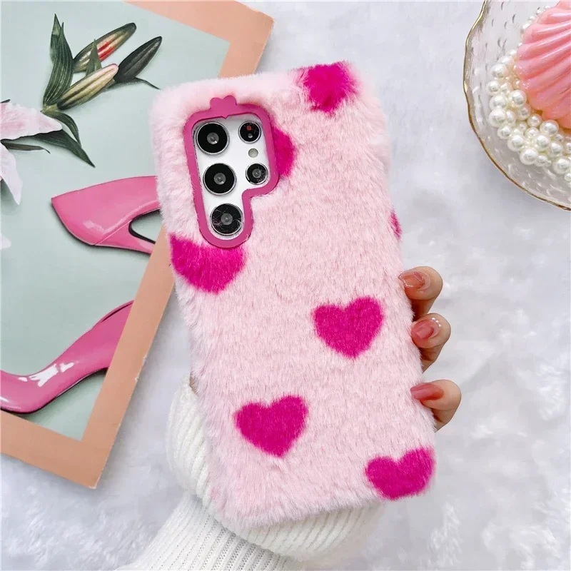 Love-heart-Shape-Plush-Fur-Case-For-Nothing-Phone-1-2-2A-Candy-Color ...