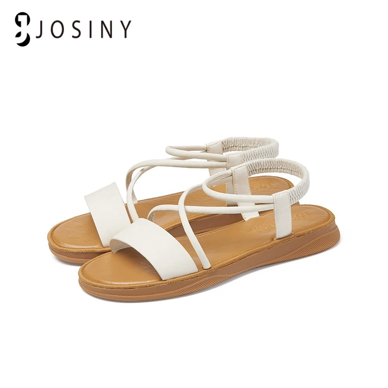 JOSINY Women's Sandals Flats Shoes For Women Black Beige Outdoor Beach ...
