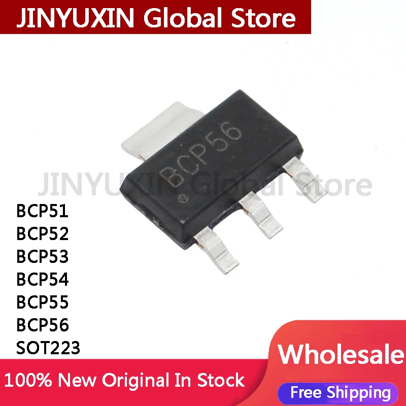 100Pcs BCP56 BCP51 BCP52 BCP53 BCP54 BCP55 BCP56-16 SOT223 IC Chip In ...