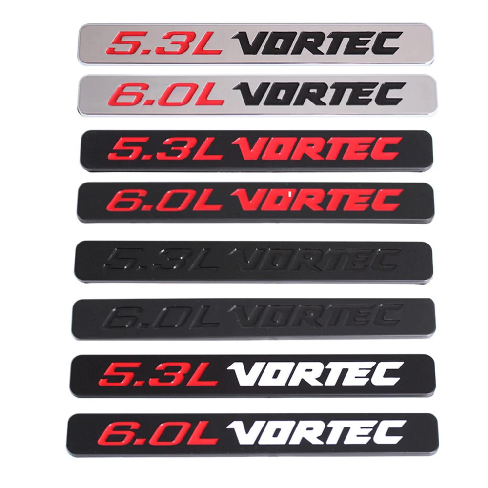 2Pcs-Red-Black-Chrome-Black-Black-Red-White-VORTEC-5-3L-6-0L-Emblem ...