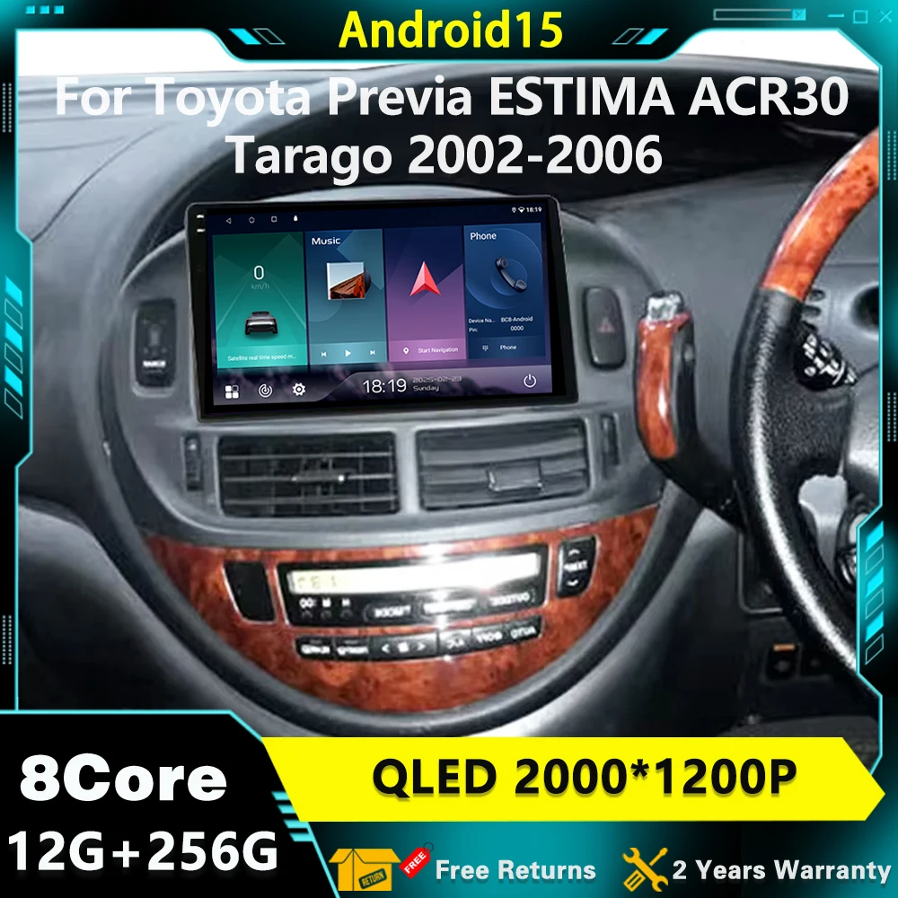Android15 Carplay Auto For Toyota Previa ESTIMA ACR30 Tarago 2002-2006 ...