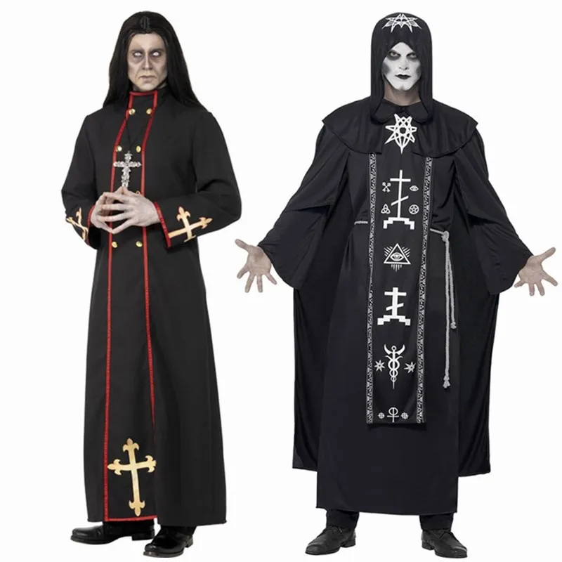 Disfraz-de-Pastor-Medieval-sacerdote-obispo-ropa-de-juego-de-rol-de ...