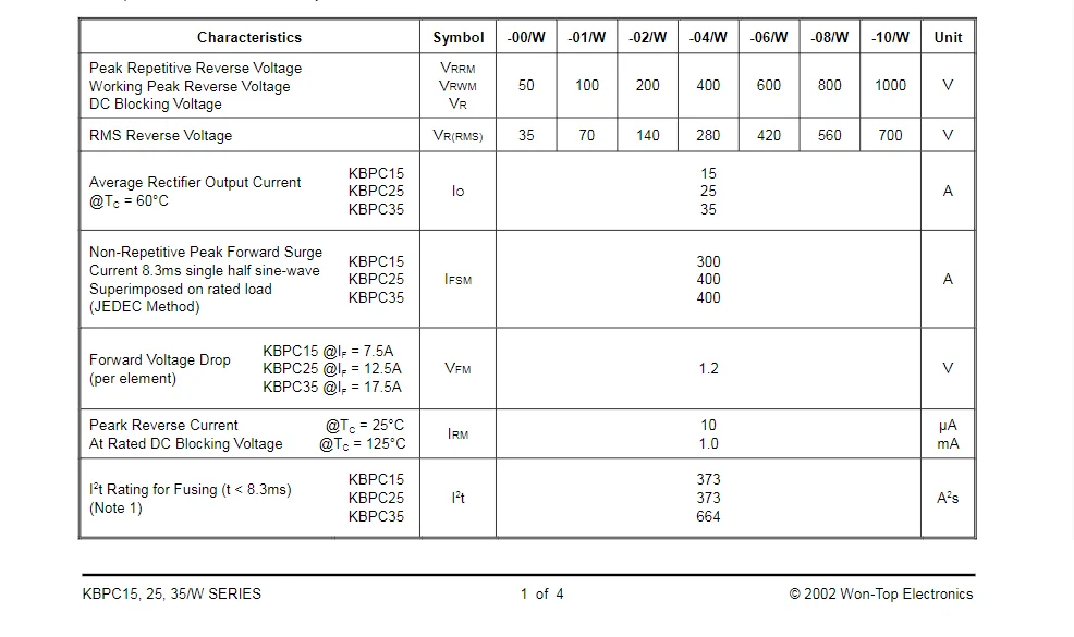 5PCS KBPC3510 KBPC3508 KBPC3504 KBPC3506 Round foot rectifier bridge ...