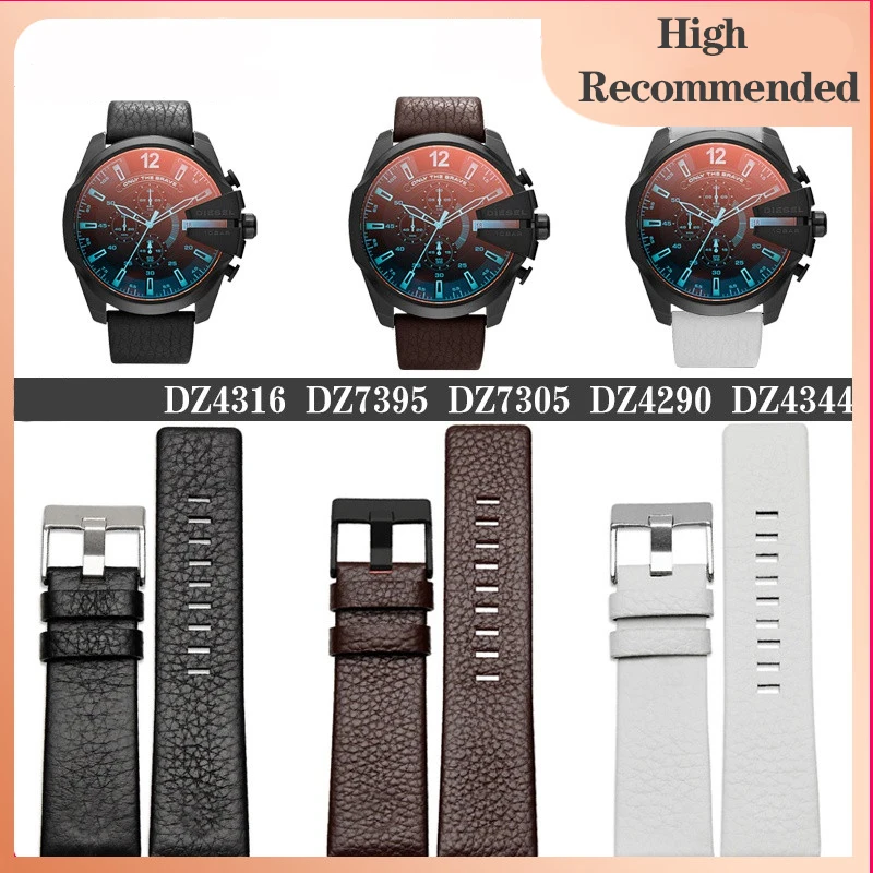 Genuine-Leather-Watchband-Watch-Belt-For-Diesel-Strap-DZ1657-DZ1405 ...