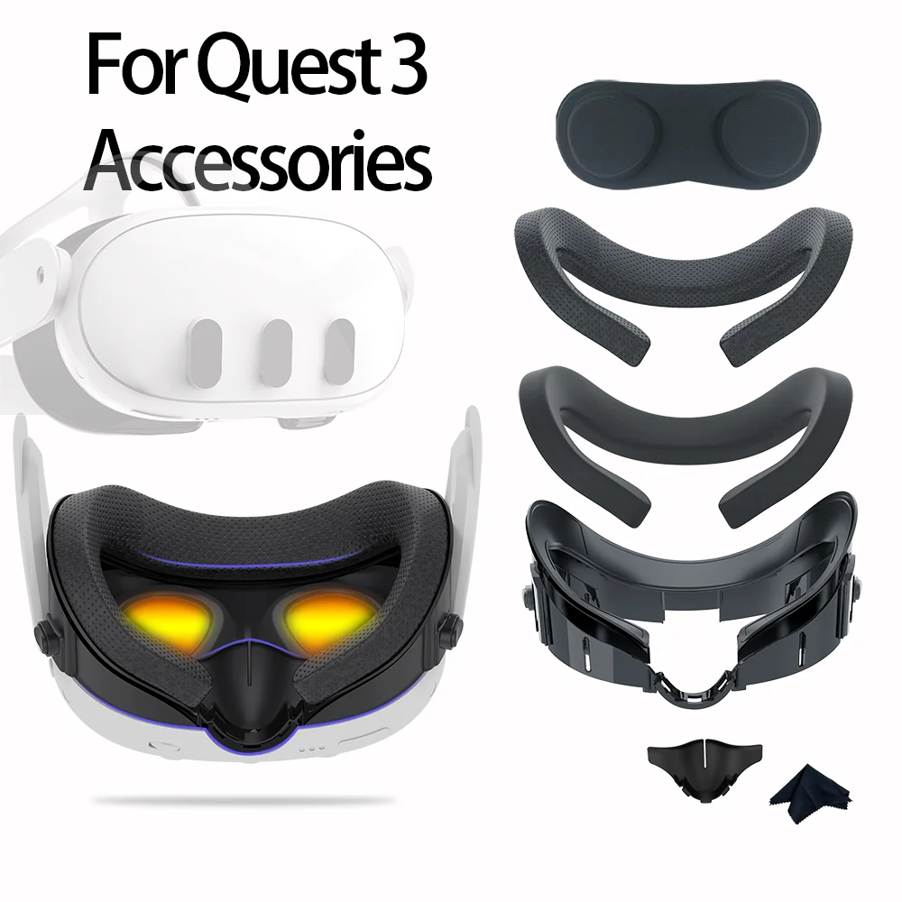 For-Quest-3-Facial-Interface-6-in-1-Set-Lightweight-PU-Leather-Mask-Ice ...