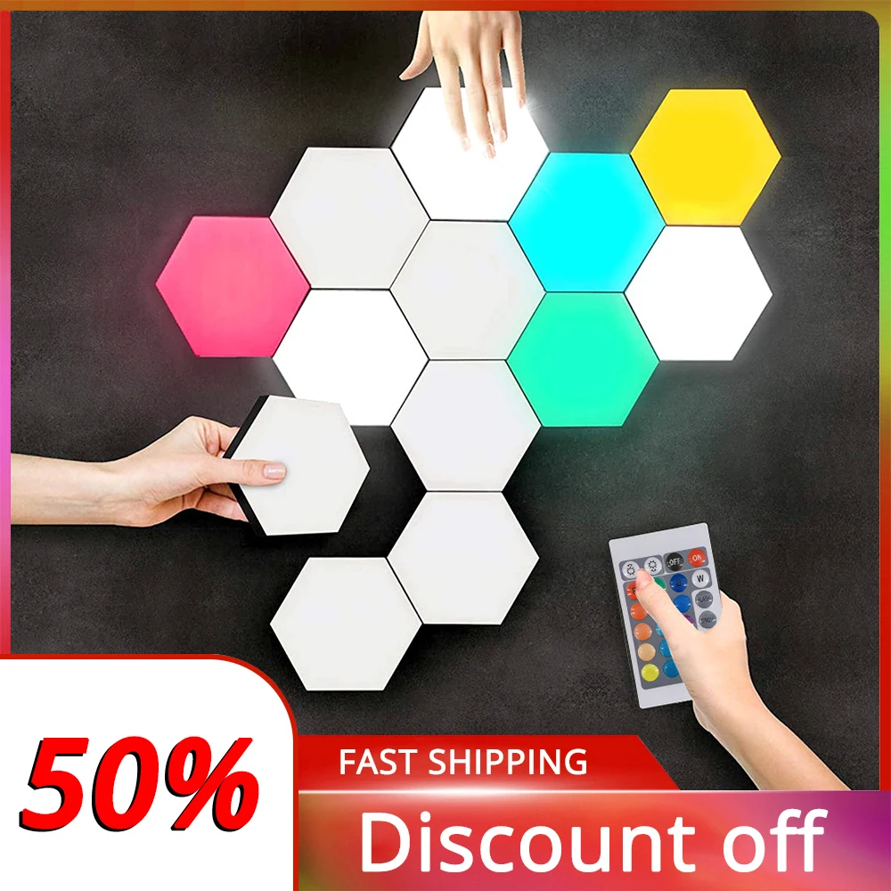 Touch Wall Lamp Creative Honeycomb Modular - Led Lamp Light Sensor Wall ...