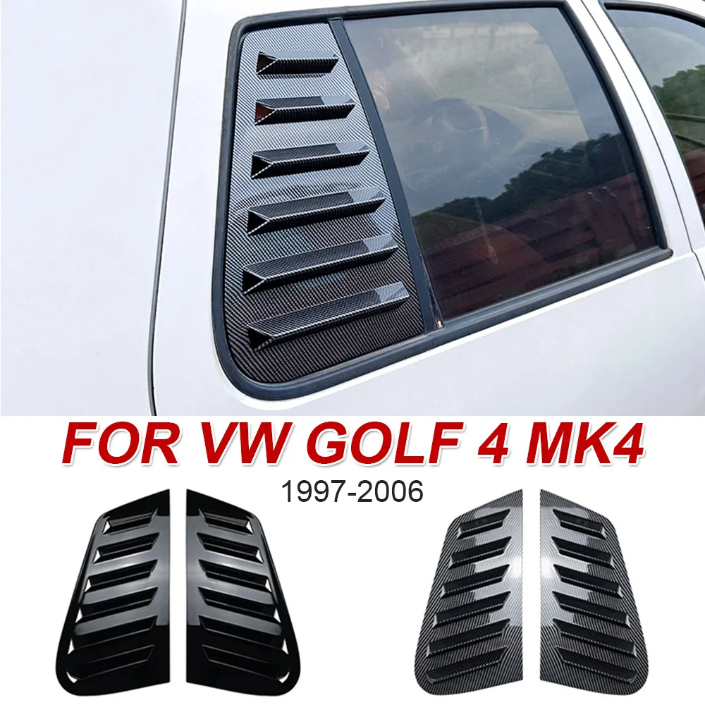 For-VW-Golf-4-MK4-Rear-Window-Side-Louvers-ABS-Carbon-Fiber-Cover-Trim ...